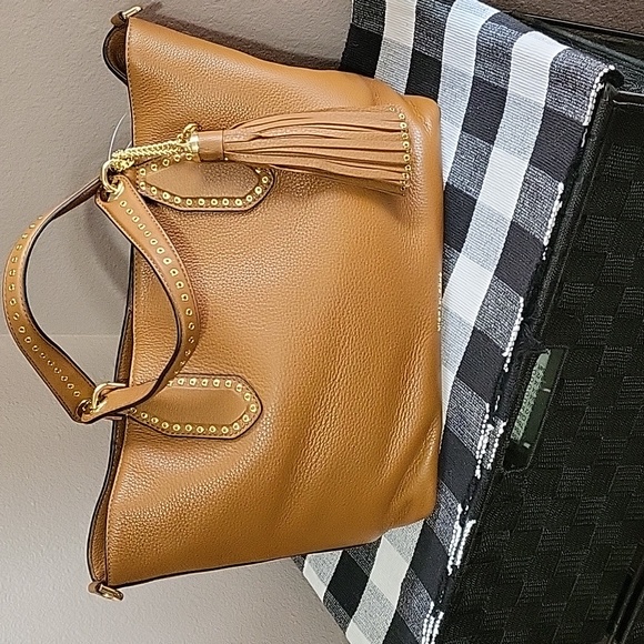 MICHAEL Michael Kors | Bags | Mk Brooklyn Large Pebble Leather Satchel ...